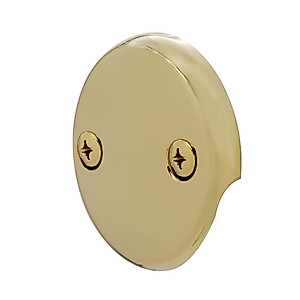 Westbrass A941K-01 1-3/8" Fine Thread Twist & Close Bathtub Drain Trim with One-Hole Overlfow Faceplate and Universal Adaptor, Polished Brass