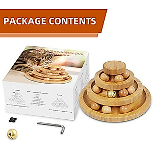 DoogCat Cat Ball Track,Cat Ball Toy,Kitty Toys Roller,3-Level Cat Ball Tower with 9 Removable Balls,Interactive Cat Toy,Circle Track DIY Fun Toy for Kitten Mental Physical Exercise