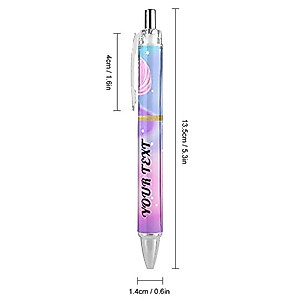 Personalized Custom Galaxy Unicorn Pens with Stylus Tip, Customized Engraving Ballpoint Pens with Name Massage Text Logo, Gift Ideas for School Office Business Birthday Graduation Anniversaries Christ