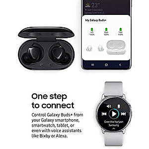 SAMSUNG Galaxy Buds+ Plus R175, True Wireless Earbuds Bluetooth 5.0 Wireless Charging Case, 10W Fast Wireless Qi Charging Pad Black – US Version (Renewed)