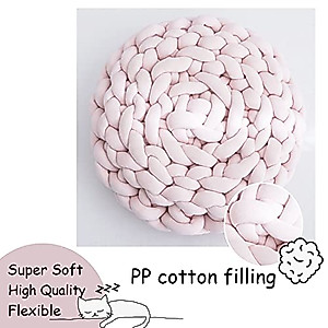 Pet Beds for Small Dogs and Cats，Cozy Cuddler Calming Beds for Indoor Cats，Sleeping Dog Sofa Round Bed Cat Pillow，Hand-Knitted Pet Nest Washable(Light Pink)
