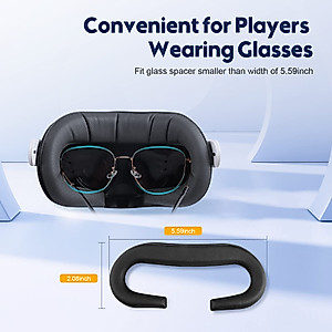 GHHKUD VR Facial Interface Bracket & Resilient Face Cover Mesh Foam Pad Replacement for Oculus Quest 2, Anti-Leakage Nose Pad, Lens Cover Removable Accessories for Oculus/Meta Quest 2 9-in-1 Sets
