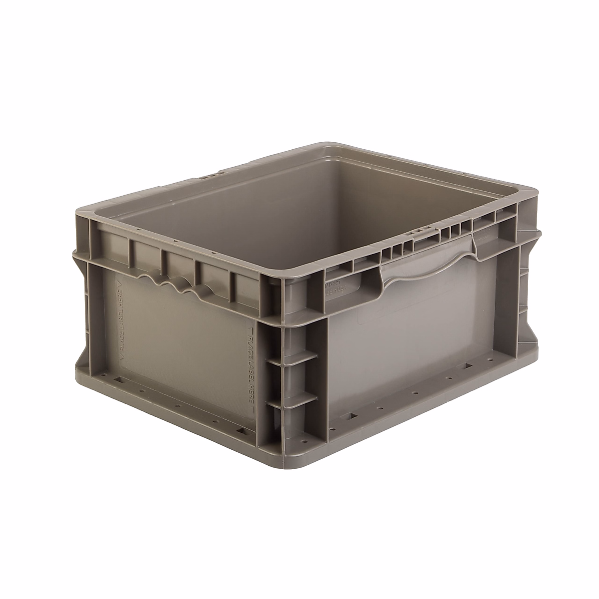 Hudson Exchange 12 x 15 x 7.5 (1 Pack) Straight Wall Handled Storage Container Tote, Gray/Brown