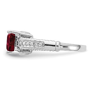 IceCarats 925 Sterling Silver Synthetic Red Ruby Cubic Zirconia CZ Ring July Birthstone Jewelry Size 7