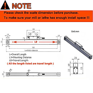 Digital Readout 5um Linear Scale 900mm Travel Length 36" Match DRO 2/3 Axis for CNC Milling Drill EMD Machine, DHL Ship, 4-7 Business Days