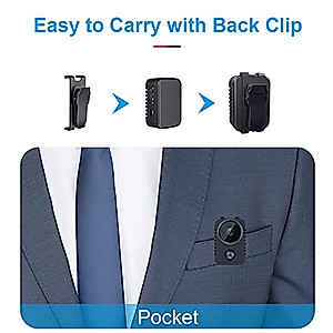 EDIACE HD 1080p Body Camera Mini Spy Camera Hidden with PIR Motion Detector and Night Vision Small Nanny Cams Portable Indoor Video Cameras Home Security Surveillance Cam 60 Days Standby-(No WiFi)