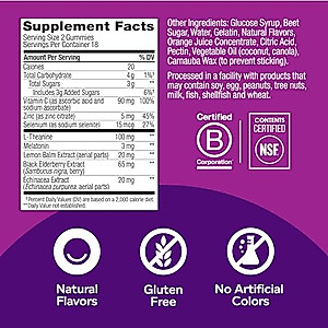 OLLY Sleep Immunity Melatonin Gummy, Vitamin C, Zinc, Echinacea, 3mg Melatonin, Immune and Sleep Support, Berry - 36