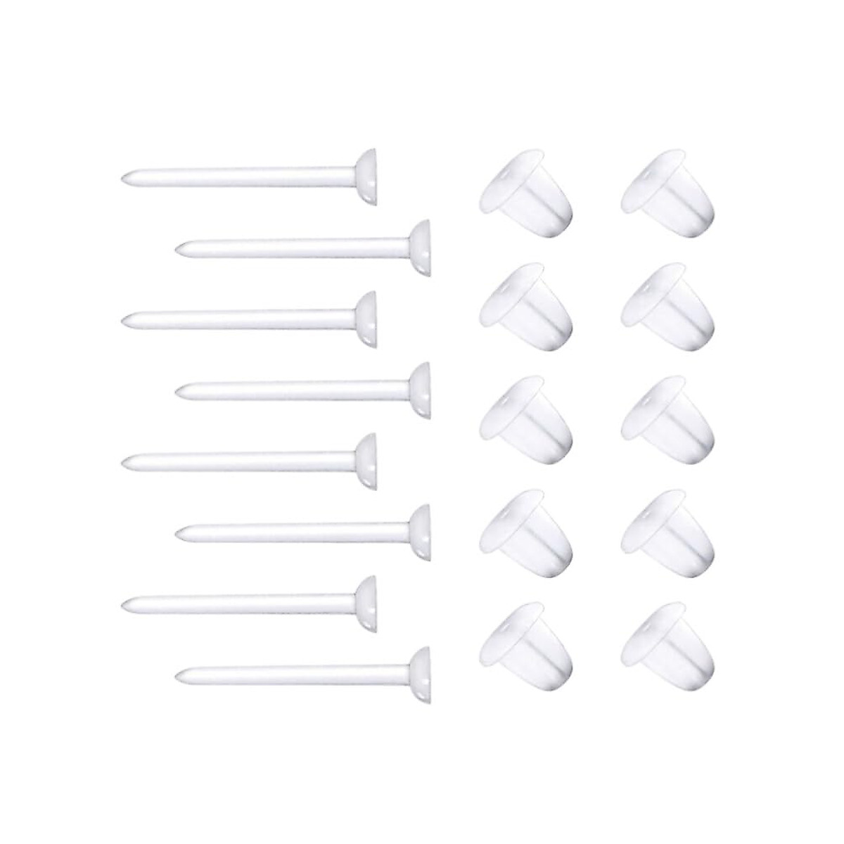 ABOOFAN 100 Pcs Plastic Post Earrings Earring Posts and Backs Clear earings Clear Stud Earrings Fashion Earrings Stud earings Head findings Earring pins Earrings Blank Stud Jewelry