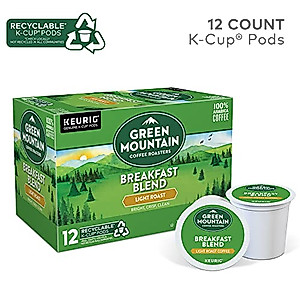 Green Mountain Coffee Roasters Breakfast Blend Single-Serve Keurig K-Cup Pods, Light Roast Coffee, 12 Count