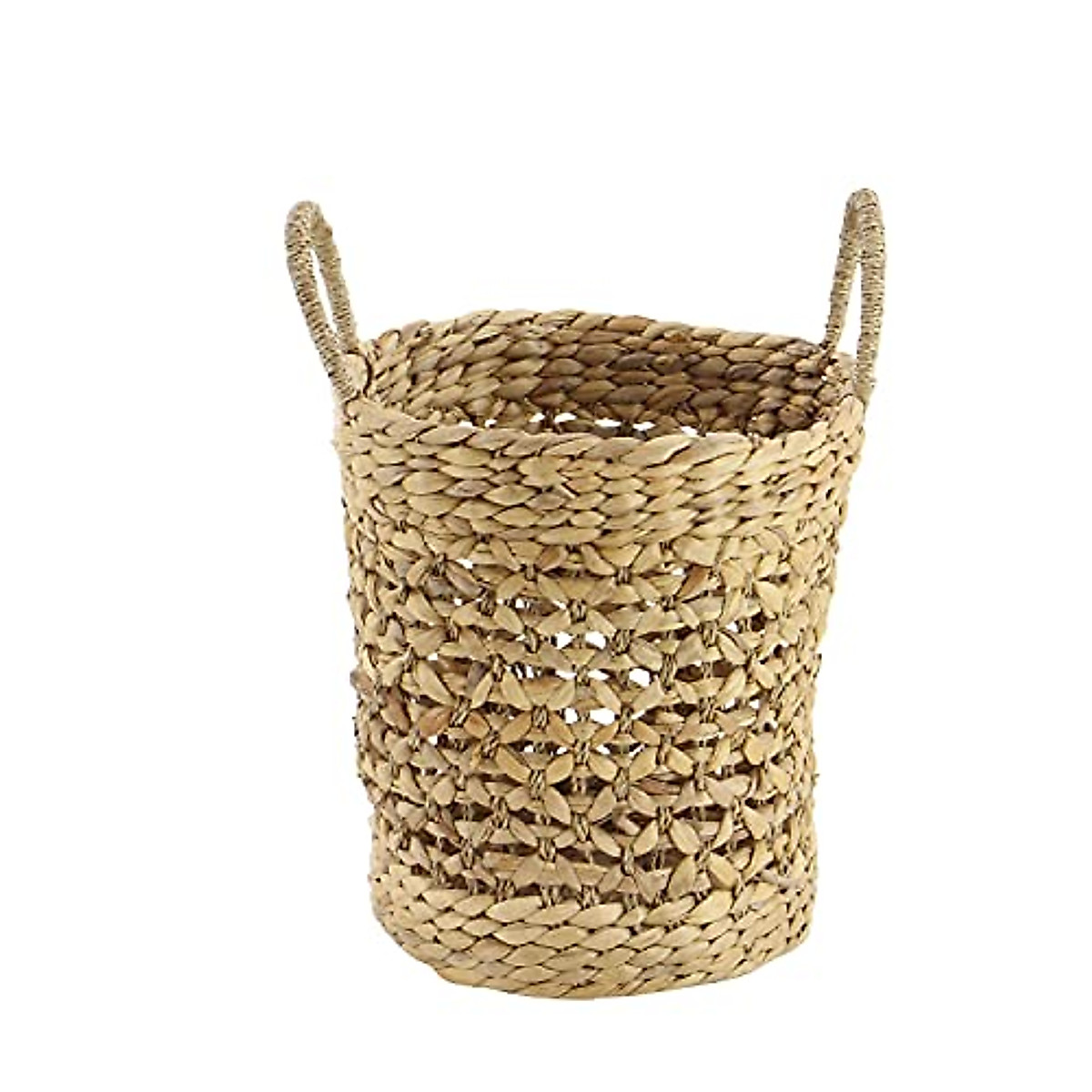 Deco 79 Dried Plant Handmade Woven Storage Basket with Handles, Set of 3 21", 18", 16"H, Brown