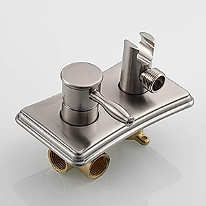Tecmolog Stainless Steel Toilet Sprayer Kit Hand Held Bidet Sprayer for Toilet Hot and Cold Water Diaper Sprayer Shattaf Bathroom Attachment, Brushed Nickel, WS035F