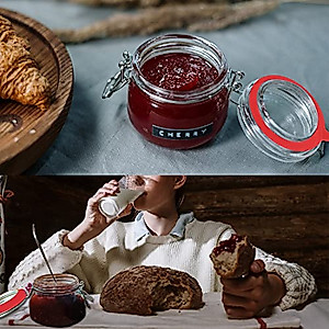 12 Pieces Rubber Seals for Glass Jars, Airtight Silicone Mason Jar Gaskets, Leakproof Silicone Replacement Gaskets for Storage Jars, Elastic and Fits Most Sizes (Red)