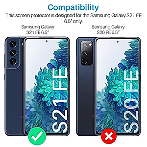 LK [5-in-1 2 Pack Samsung Galaxy S21 FE Screen Protector & 2 Pack Lens Protector with S21 FE Alignment Frame, 9H Tempered Glass, Scratch-Proof, [Fingerprint Unlock Support], Bubble-Free, 6.4-inch
