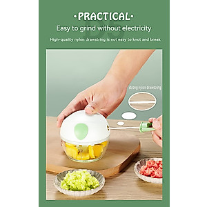 RYKKZ Garlic Press Small - Multi -Functional MIni Vegetable Processor-180ML,Can Chop Several Cloves Of Garlic At Once,Very Suitable For Chopping Garlic,Chili, And Peanut Onion, And Nuts.