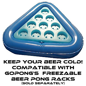 GoPong Pool Pong Rack Floating Beer Pong Set, Includes 2 Rafts and 3 Pong Balls