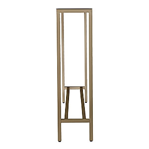 Furniture HotSpot Metal Skinny Console Table - Slim Profile w/Mirror Top (56x30)