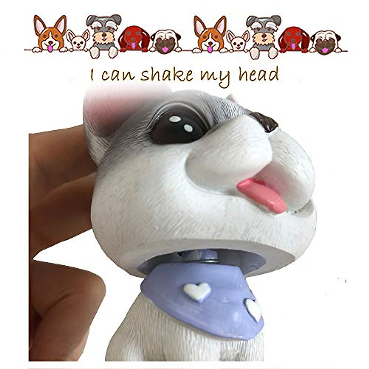 ANWoRLeT Bobble Head Figures, Dog Bobbleheads for Car Dashboard，Animal Bobble Head，Car Dashboard Decorations,Puppy，Bobbing Head Dogs for Car,Kid's Gift (French Bulldog)