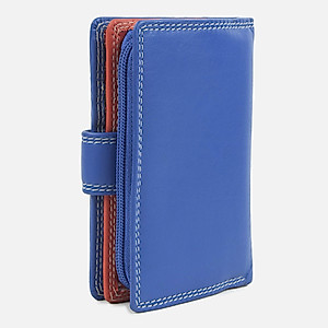 ALPHAHIDE Genuine Leather Wallet for Women - RFID Blocking Ladies Wallet - Multi Coloured Purse - Credit Card holder with Zip Coin Pocket - Gift Boxed