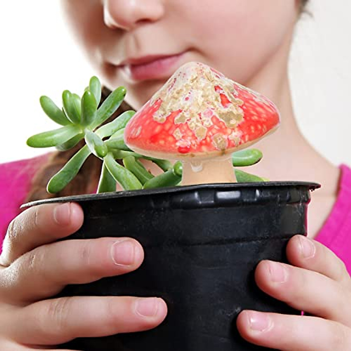 4Pcs Ceramic Mushrooms for Garden, Miniatures Mushroom Decor Mini Mushroom Garden Decor Mushroom Statue for Plant Pots Micro Landscape Dollhouse Decor