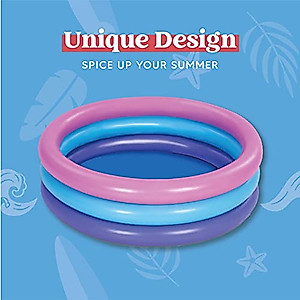 2 Packs 34'' Multicolor Inflatable Kiddie Pools, Baby Swimming Pool Set, Seasonal Merriment for Kids Water Pool Pit Ball Pool Indoor&Outdoor (34’’ x 10’’)