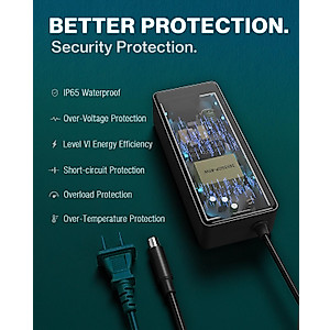 42V/36V 2A Power Charger Adapter Compatible with Segway Ninebot by G30LP F40 E45 E25 E22 ES2 ES4, Hiboy S2R, YADEA KS5 Pro KS1 KS3,OKAI Neon/Neon Lite, Bird, Lime for 36V Li-ion Battery UL Listed