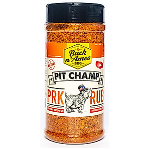 Buck N’ Ames PIT CHAMP PRK BBQ RUB | Ribs and Pork Barbecue Seasoning | Also Great on Chicken, Lamb, and Beef | ALL Natural |12 oz