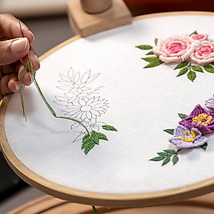 10 Pieces Embroidery Cloth Fabric Cotton White Canvas Fabric Embroidery Linen Squares, 7.9 Inch Cross Stitch Fabric Cotton for Embroidery Handmade Needlework DIY Clothing Crafts Flower Pot Decoration