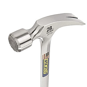 ESTWING Framing Hammer - 28 oz Long Handle Straight Rip Claw with Milled Face & Shock Reduction Grip - E3-28SM
