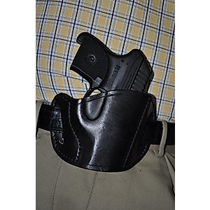 Black Leather Belt Holster for Ruger LCP .380