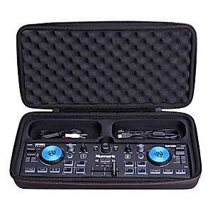 LTGEM EVA Hard Case for Numark DJ2GO2 or Numark DJ2GO2 Touch – Compact 2 Deck USB DJ Controller (Black)