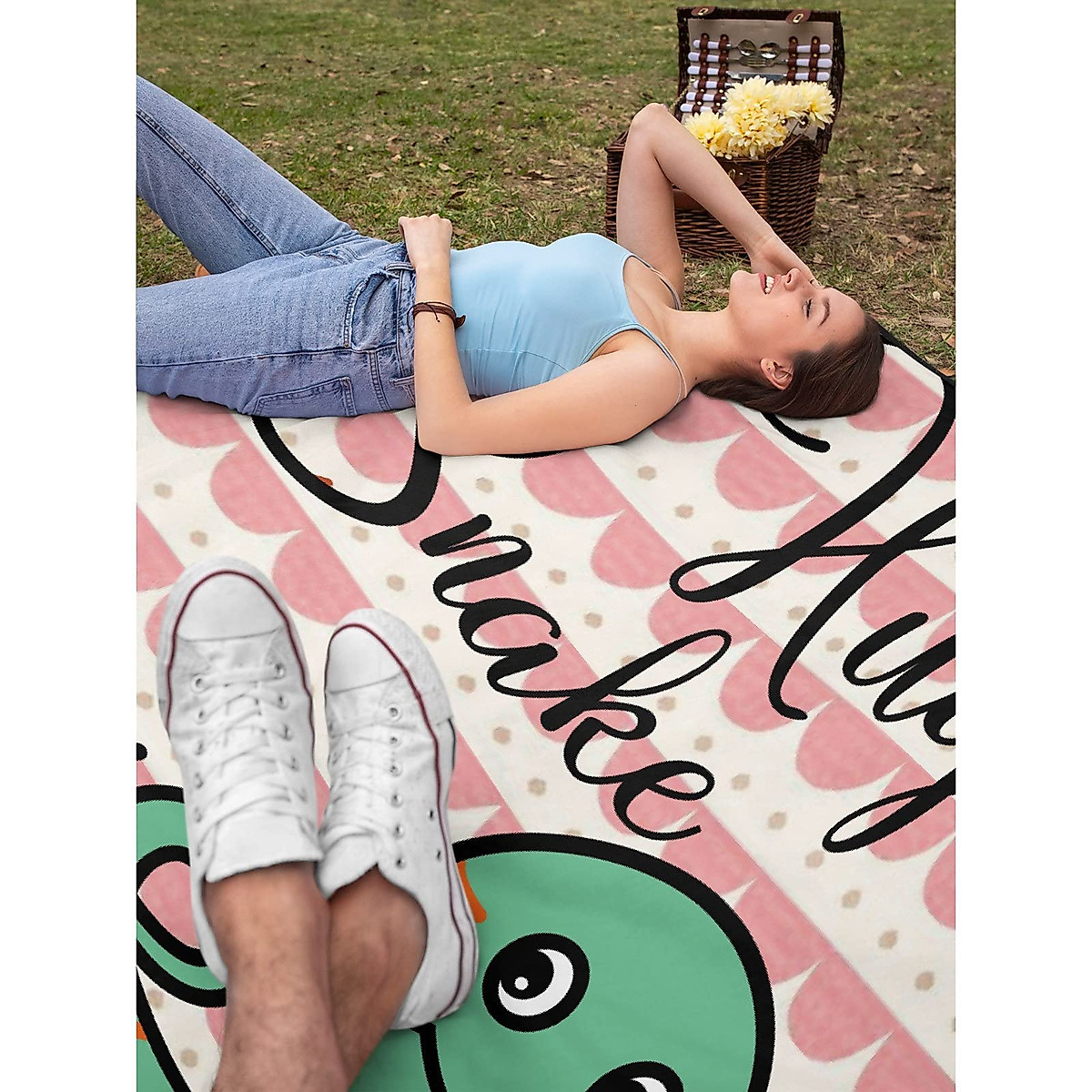 Cute Hugs Snake Flannel Blanket Fleece Cozy Throws Soft Blankets for Wedding Birthday Valentines Halloween Couch Beding Picnic-40“x30 XSmall for Pets