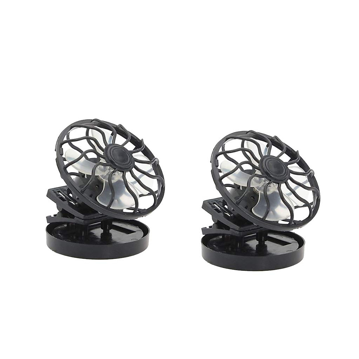Kloware 2X Clip-on Cap Mini Solar Powered Fan for Camping Fishing Portable Handsfree