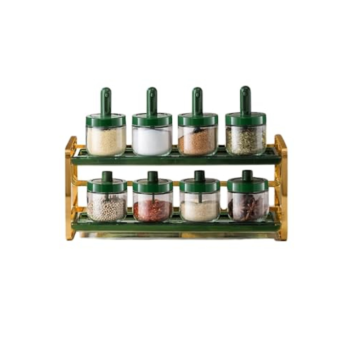 Small Retractable Glass Seasoning Bottle with Airtight Lids and Spoon - Spice Containers for Herbs, Condiments, Seasonings - Kitchen Storage Solution for Clutter-Free Pantry Organization