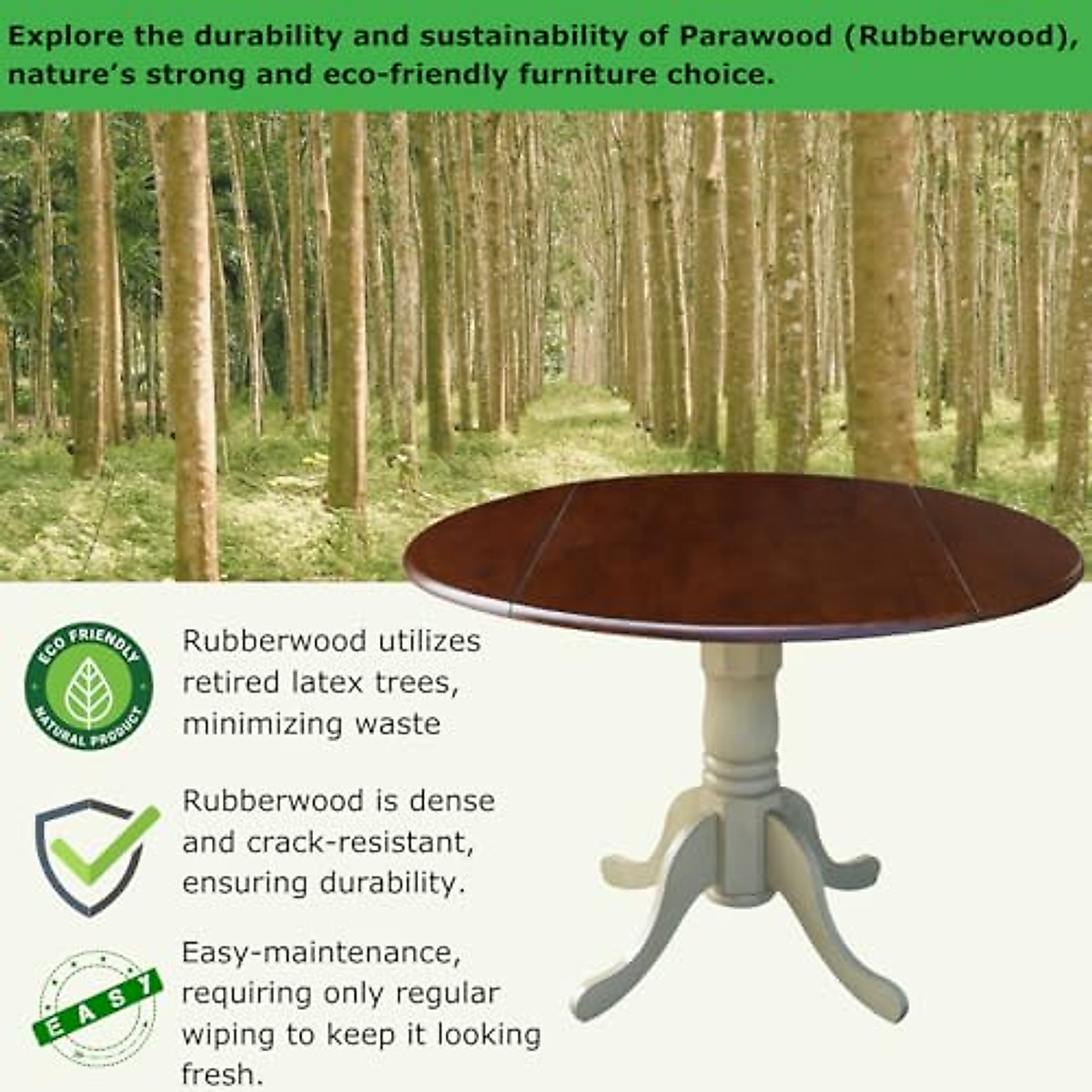 International Concepts Drop Leaf Dropleaf Table