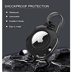 Tieuwant 4-Pack IPX8 Waterproof AirTag Holder Keychain Case