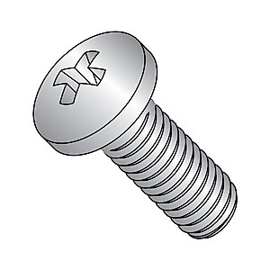 Small Parts 0408MPP410 410 Stainless Steel Pan Head Machine Screw, Meets ASME B18.6.3, #1 Phillips Drive, #4-40 Thread Size, 1/2" Length, Fully Threaded, Import (Pack of 100)