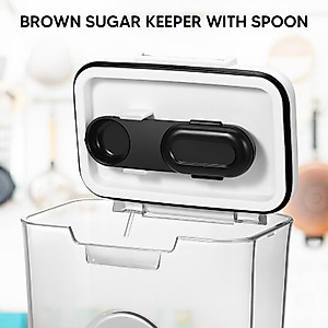 MOJIEZUO 6 Pack Brown Sugar Keeper Bear Design Brown Sugar Saver Softener Disc, Airtight Storage Container with Lid Food Storage Containers, Slip-to-Scoop for Sugar Dusting, Reusable and Food Safe