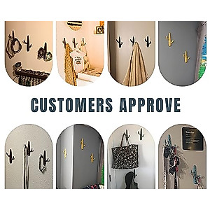 Comfify Set of 3 Hooks Cast Iron Cactus Double Wall Mounted Hooks/Hangers - Decorative Wall Mounted Hooks for Coats, Bags, Towels and More - w/Screws and Anchors Included - Rustic Green