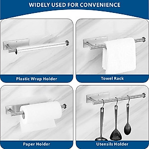 Paper Towel Holder - Eolax Under Cabinet Paper Towel Bar for Kitchen, Wall Mount Self Adhesive or Drilling Paper Towel Rack, 304 Stainless Steel (Brushed Nickel)