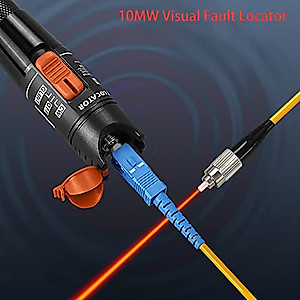 GOODOO FTTH Fiber Optic Cable Cold Connect Tools Kit Bag Visual Fault Locator Fiber Cleaver SC FC Connector Optical Power Meter Finder Cable Tester Stripper Tool Dust Free Paper Assembly Termination