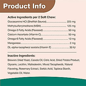 NaturVet – Hip & Joint for Cats Plus Omegas – 60 Soft Chews – Help Supports Healthy Hip & Joint Function – Enhanced with Antioxidants, Omega-3 & 6 Fatty Acids – 30 Day Supply