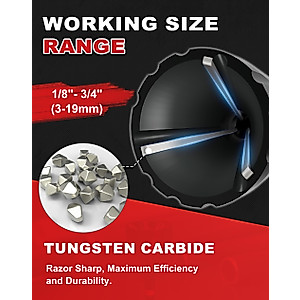 EZARC Tungsten Carbide Deburring Chamfer Tool, External Rotary Deburring 1/4 inch Hex Shank Remove Burr, Repair Tools for Damaged Metal Steel Screws, Bolts and Fasteners