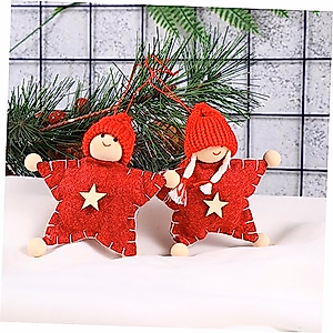 BESPORTBLE 1 Pair Plush Doll Christmas Tree Decorations Christmas Decorations Santa Claud Doll Pendant Christmas Ball Ornaments Xmas Hanging Christmas Felt Ornament Christmas Pendants Log