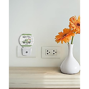 Night Light Plug into Wall, LED Nightlights Easter Green Truck with Eggs Bunny Wood Grain Small Nightlight Auto Dusk-to-Dawn Sensor Lamp LED Night Lights for Kid's Bedroom, Bathroom