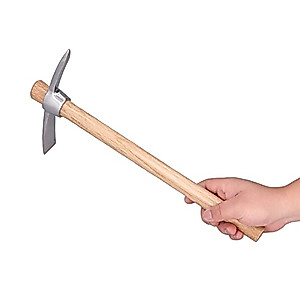 DAUERHAFT Hand Tiller, Convenient Hoe Garden Tool with Hardwood Handle, Easy to Use Stainless Steel Hand Cultivator, Digging Weeding for Storage and Use