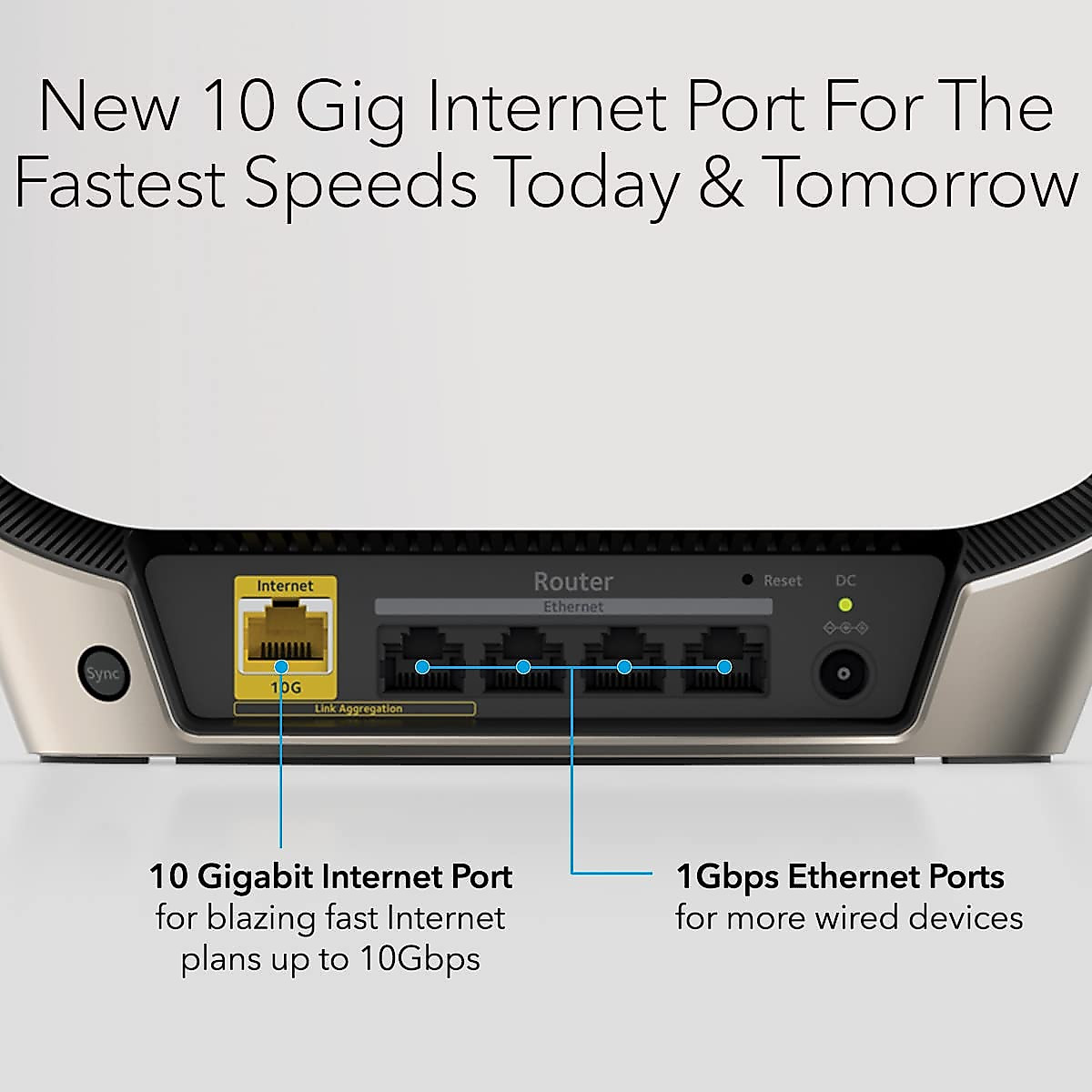 NETGEAR Orbi Tri-Band WiFi 6 Mesh Network System (RBK863S) – Router + 2 Satellite Extenders, Security Features, Up to 6Gbps, Up to 8,000 sq.ft., 100 Devices, 10 Gig Internet Port, Armor Subscription