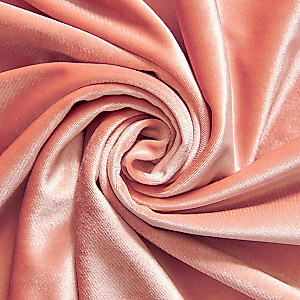 Stretch Velvet Fabric 60'' Wide by The Yard for Sewing Apparel Costumes Craft (1 Yard, Peach)