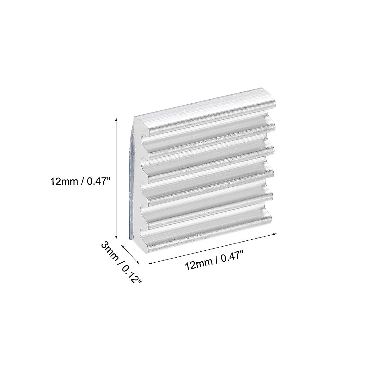 uxcell 3x12x12mm Silver Tone Aluminum Heatsink Thermal Adhesive Pad Cooler for Cooling 3D Printers 10Pcs