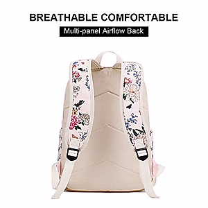 Goodking Teen Girls School Backpack Kids Bookbag Set with Lunch Box and Pencil Case College Bookbag Laptop Backpack Travel Daypack, Pink