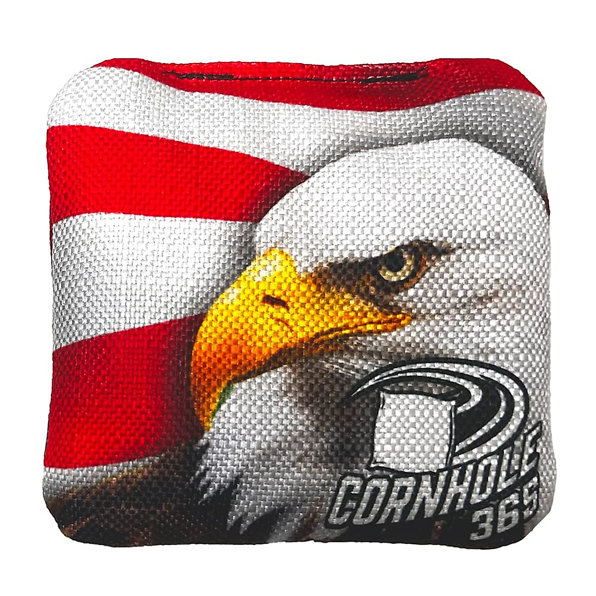 Cornhole365 Themed Cornhole Bags - All-Weather, Heavy-Duty Fabric, Resin Filling, Double-Stitched Duck Cloth - Professional Corn Hole Bean Bags for Indoor & Outdoor Use - American Eagle - Set of 8